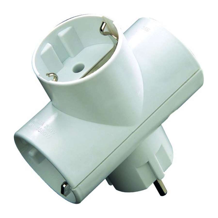 ADAPTADOR TRIPLE SCHUKO 16A 250V BLANCO