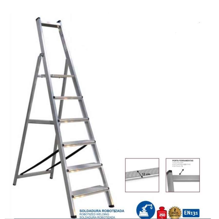 ESCALERA DOMESTICA BIGMAT 6 PELDAÑOS ANCHOS