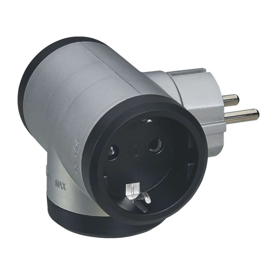 ADAPTADOR 3X2P+T 10/16A LATERAL- ALUMINIO